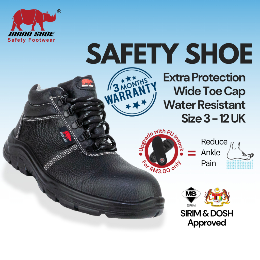 RHINO PU201SP Safety Shoes Mid Cut | Steel Toe Cap | Steel Plate ...