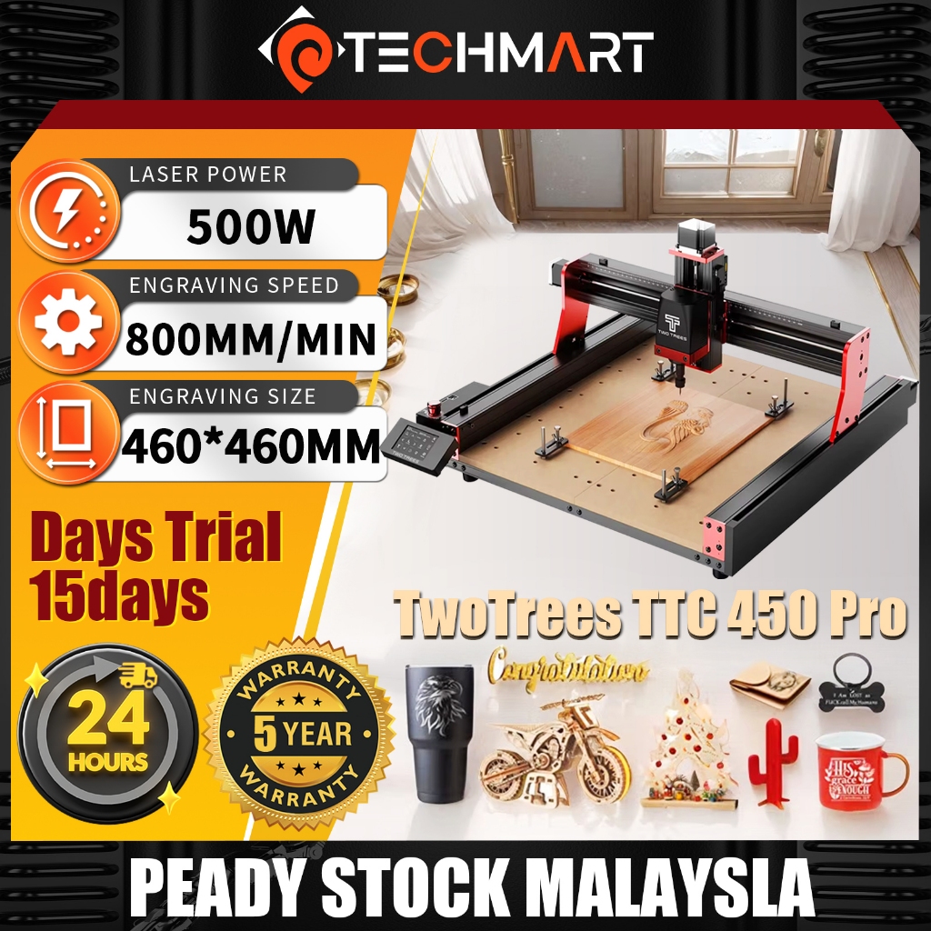 TwoTrees TTC 450 Pro CNC Router Laser Engraving Cutting Machine ...