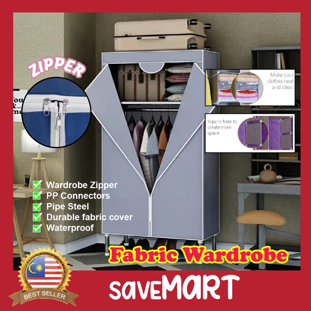 Fabric Closet Wardrobe Cupboard Cabinet Clothes Organizer Shelves Rack ...
