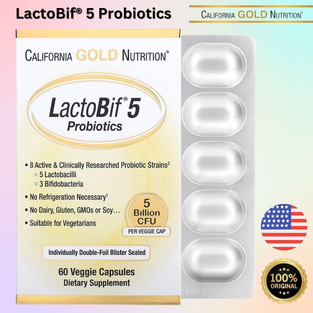 California Gold Nutrition, LactoBif 5 Probiotics, 5 Billion CFU, 60 / ...