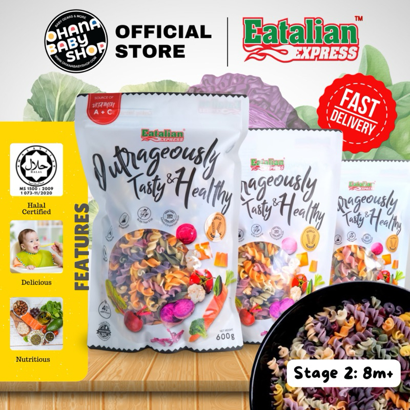 Eatalian Express Baby Mixed Veggie Pasta Sayur Campur for Baby (8month ...