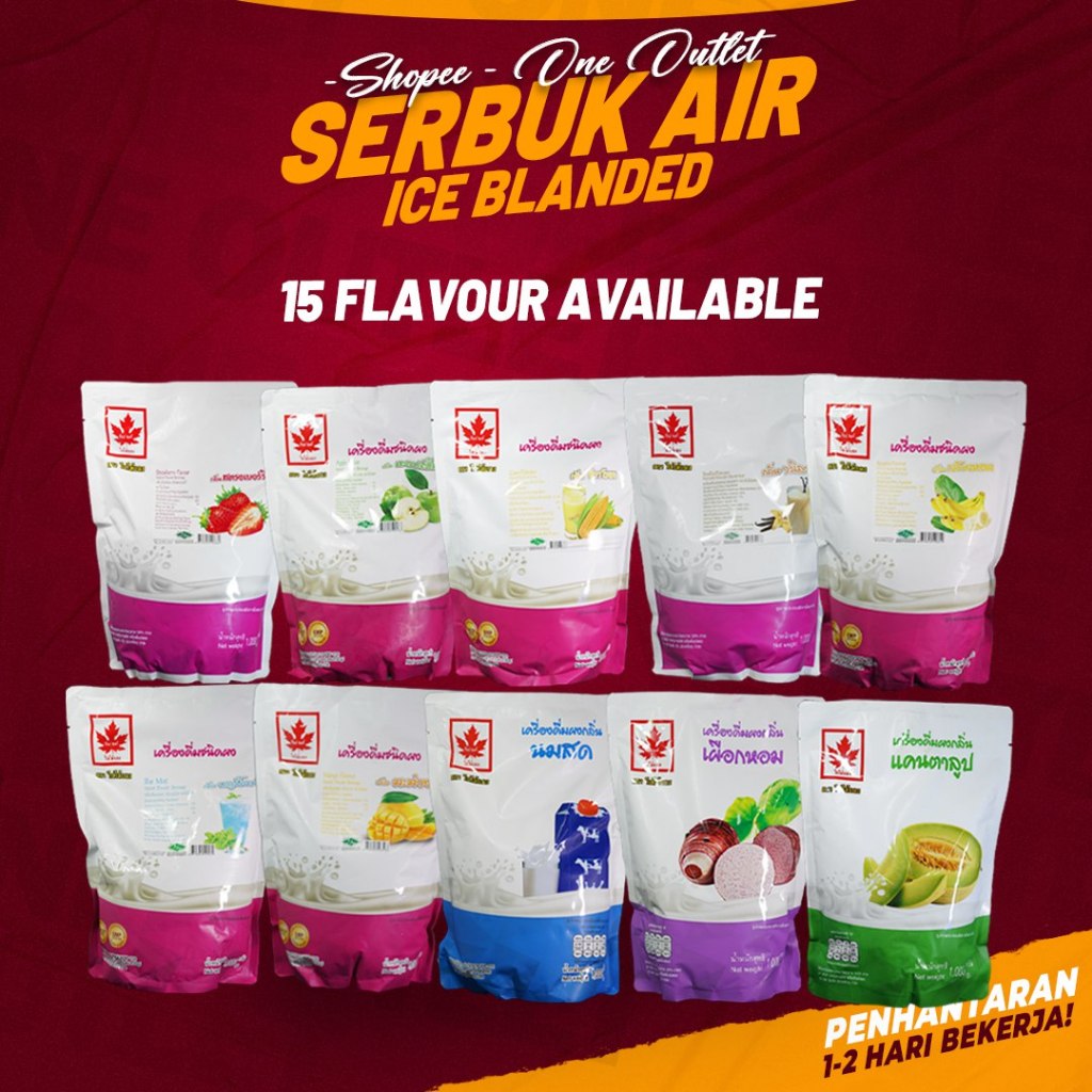 Serbuk Air Ice Blended Air Balang Pelbagai Jenis Perisa red leaf powder ...