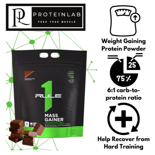 Rule 1 Mass Gainer (16 Servings) - High Calorie Mass Gainer for ...