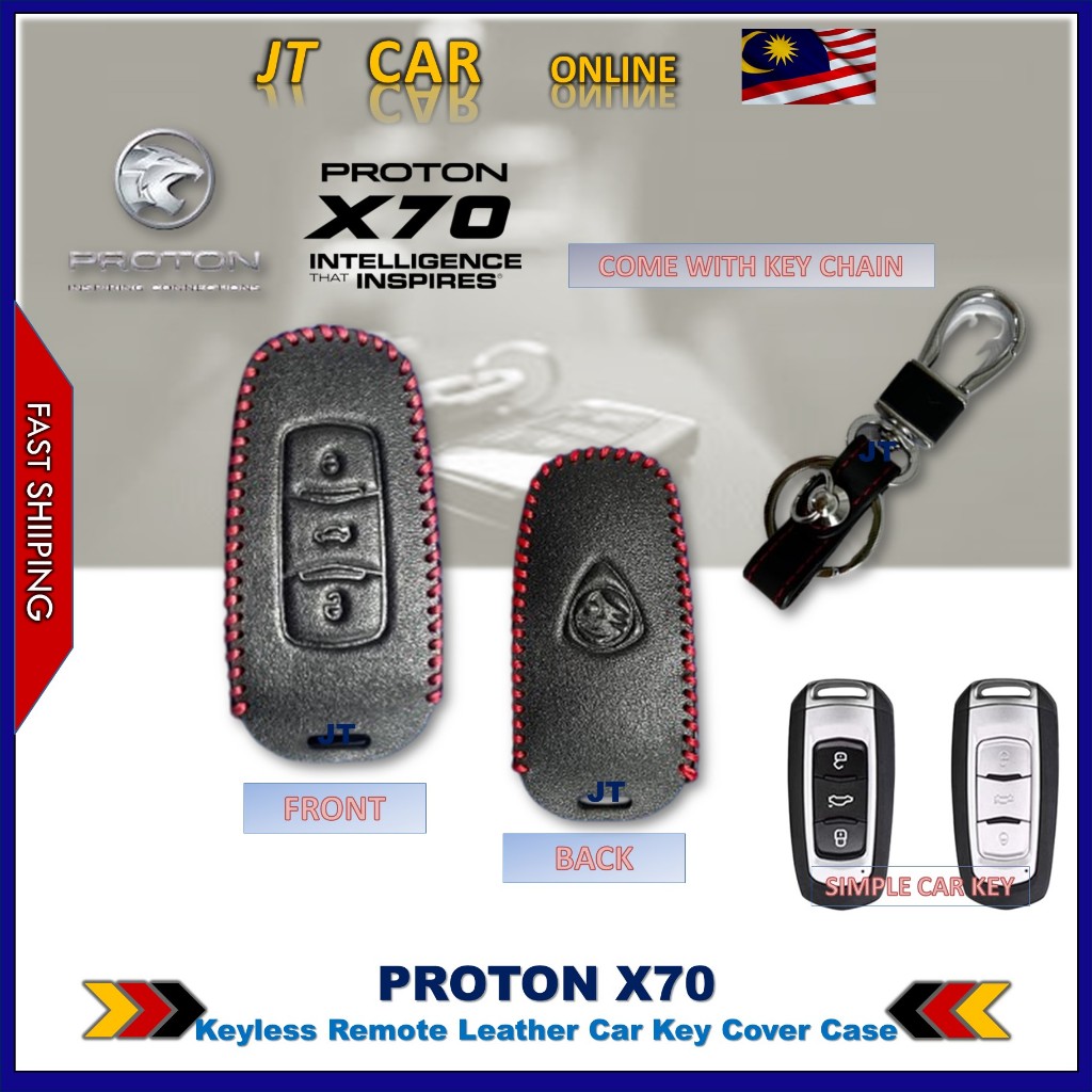 PROTON X70 Keyless Remote Leather Car Key Cover Case (RedLine) | Shopee ...