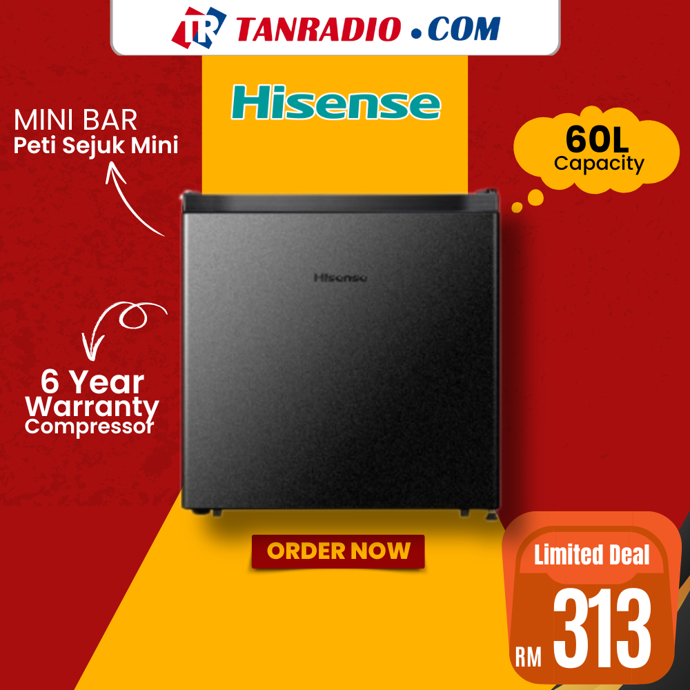 [ NEW YEAR PROMO ] Hisense 60L MIni Bar Black Fridge Refrigerator 冰箱 ...