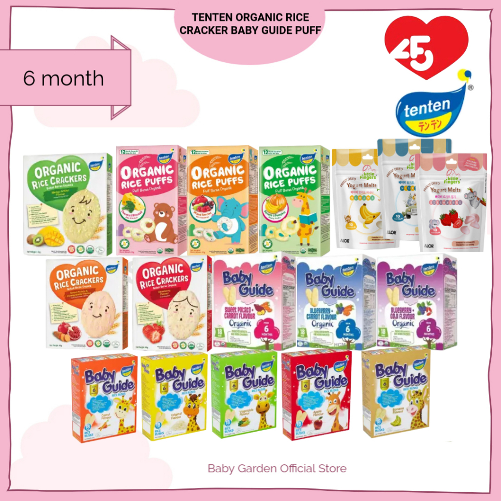 TenTen / Ten2 Baby Guide Baby Rice Rusk 6m+ Organic Baby Rice Puff ...