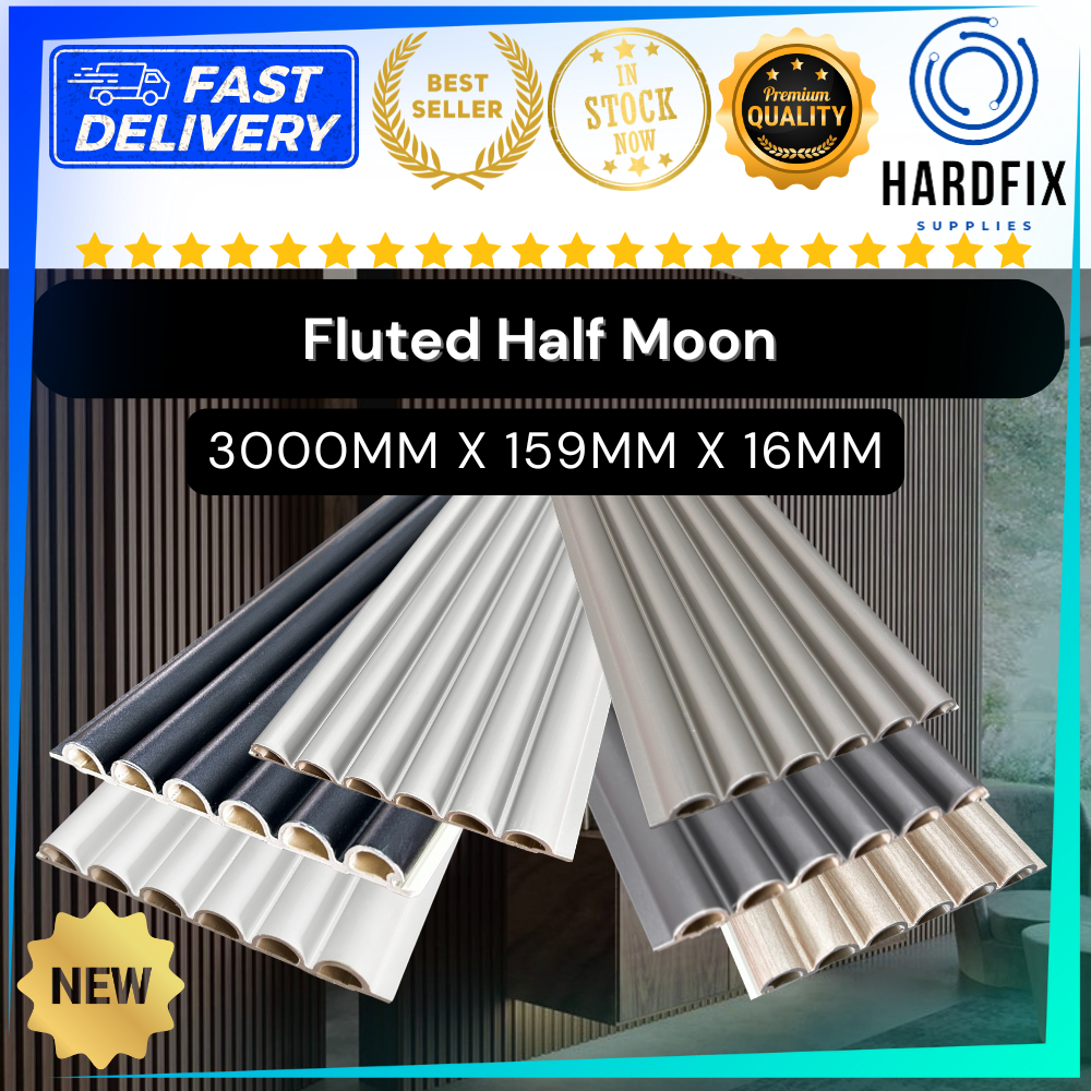 [NEW] 10ft Fluted Wall Panel Half Moon Design︵ Curved 3000mm x 159mm x ...