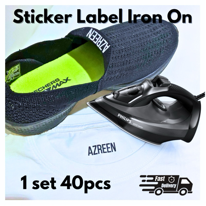 Sticker Label Kasut Baju Iron On/ Pelekat Label Baju Kasut serta ...