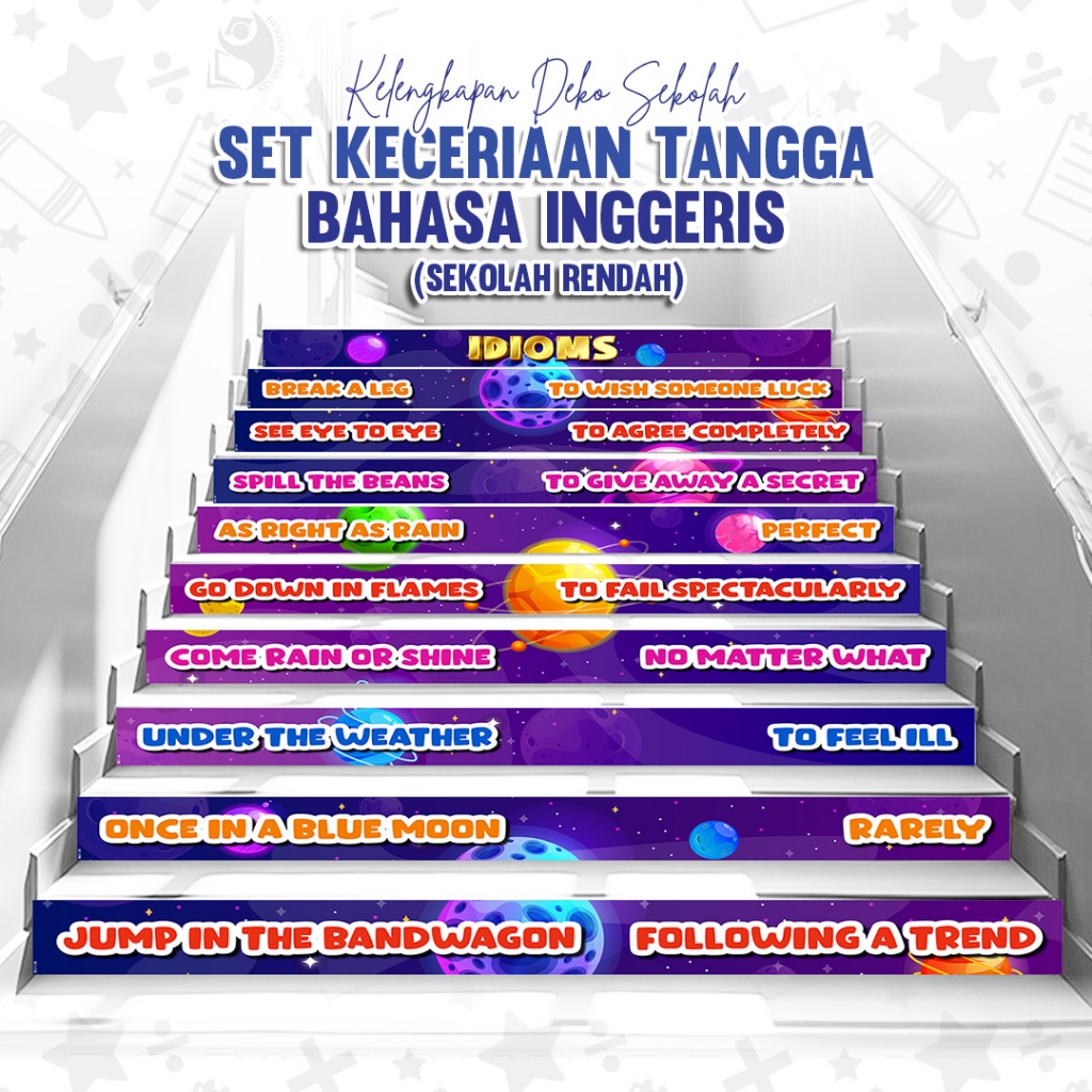 🌼1 DAY SHIP🌼 Set Banner Hiasan Tangga (Bahasa Inggeris / English) Sekolah Ceria - BBM / PAK-21 ...