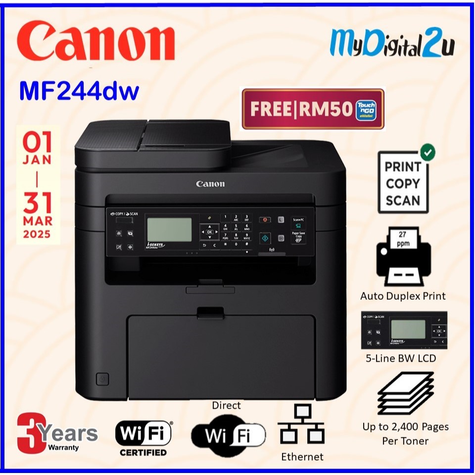 Canon imageCLASS MF244dw All-in-One Monochrome WiFi Laser Printer ...