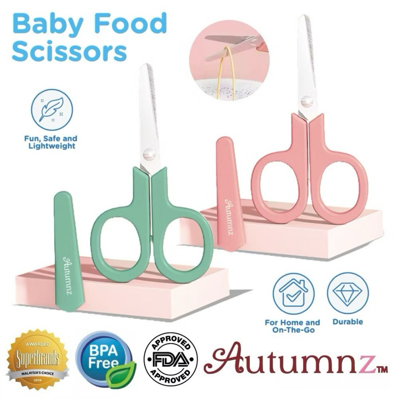 Baby Food Scissors Green Pink 辅食剪刀 | Shopee Malaysia
