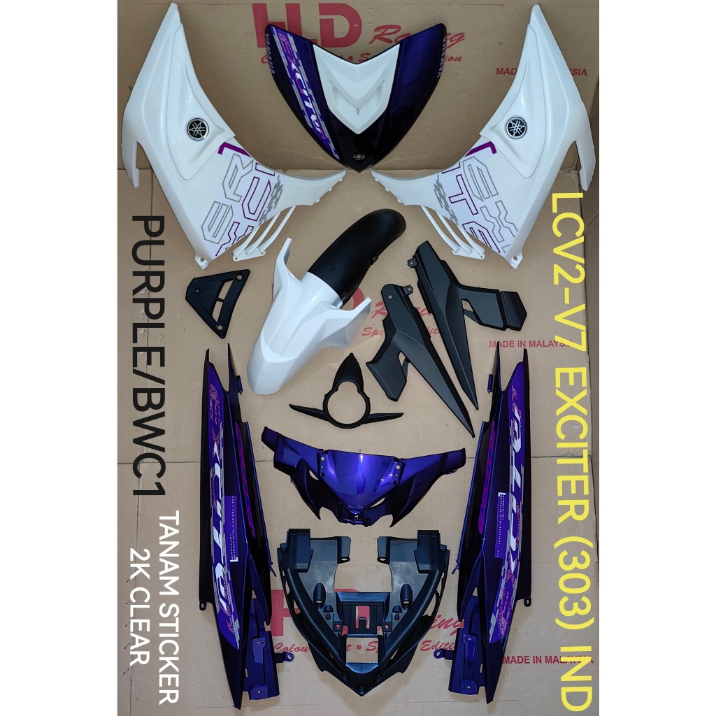 LC135 V2 EXCITER 303 IND YAMAHA BODY COVER SET WITH SIAP STICKER TANAM ...