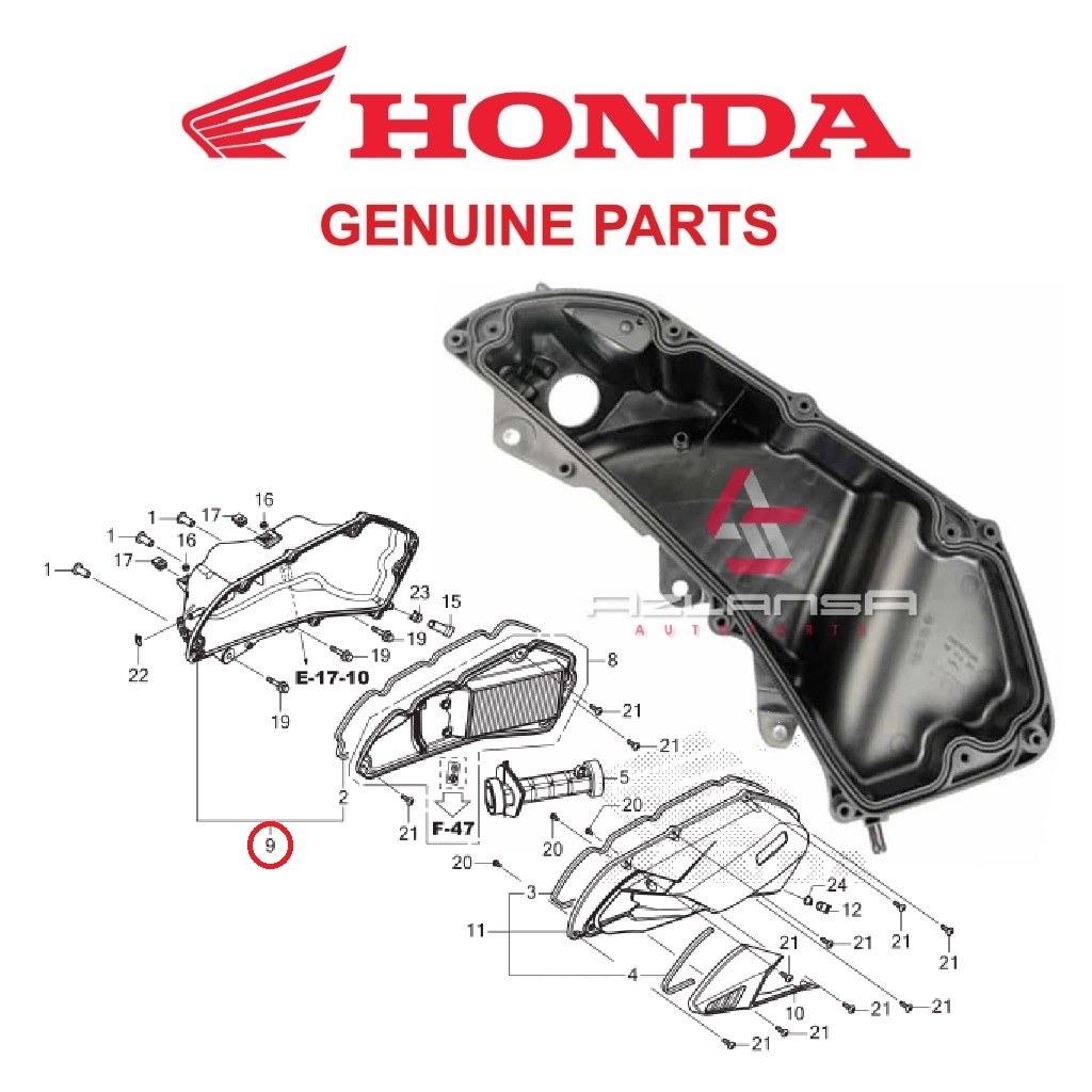 Case Sub Assy Air Cleaner ( 17225-K1Z-N20 ) ADV 160, PCX 160 & Vario ...