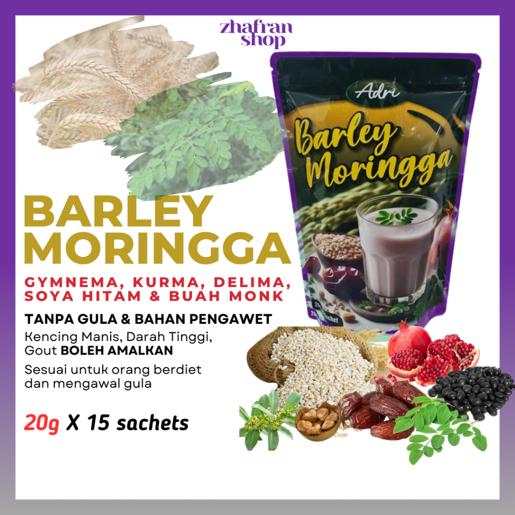 BARLI & MORINGGA 100% ASLI DENGAN EXTRACT GYMNEMA, SOYA HITAM, KURMA ...