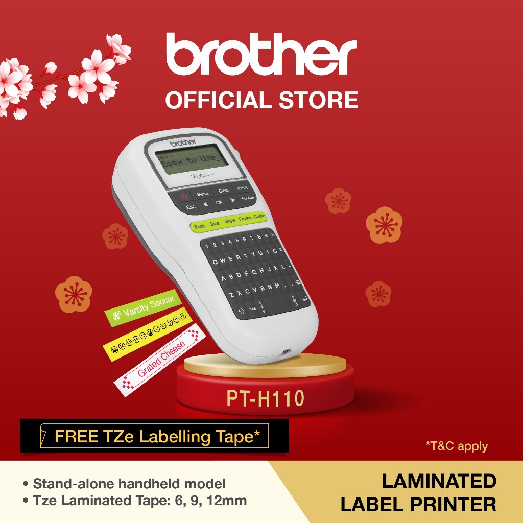 Brother PT-H110 P-Touch PT H100 Laminated Label Printer Label Maker ...