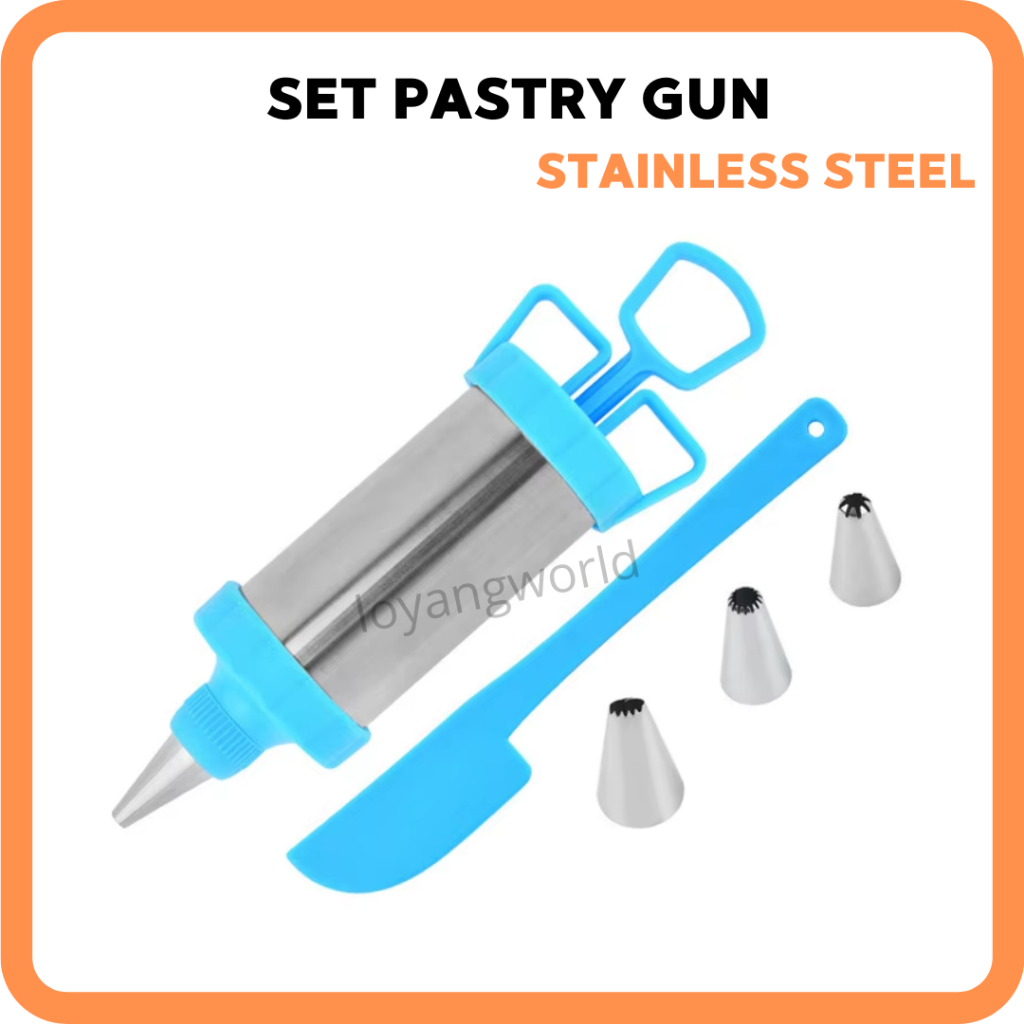 Set Pastry Gun Stainless Steel Decoration Baking Accessories Icing ...