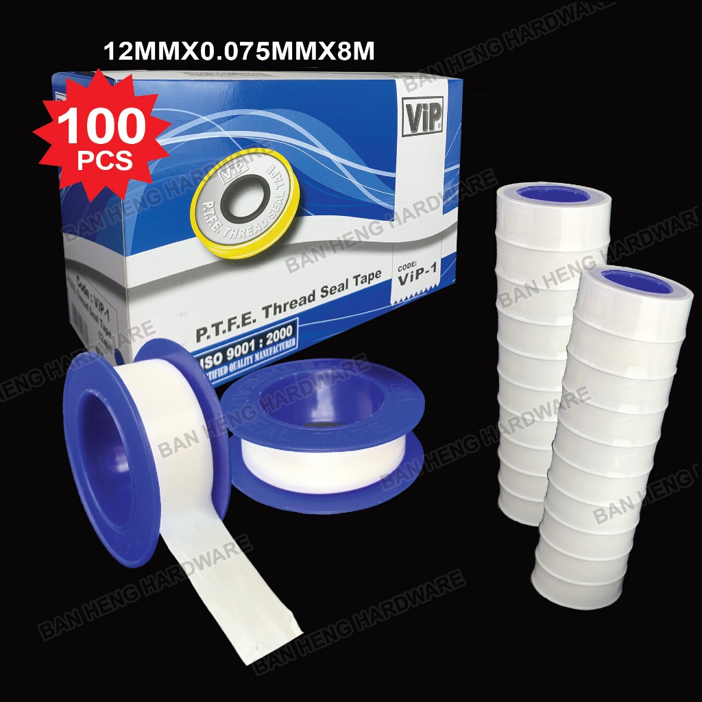 RANDOM DESIGN WHITE SEAL TAPE (100 PCS) 12MM x 0.075MM x 7.5M [WHITE ...