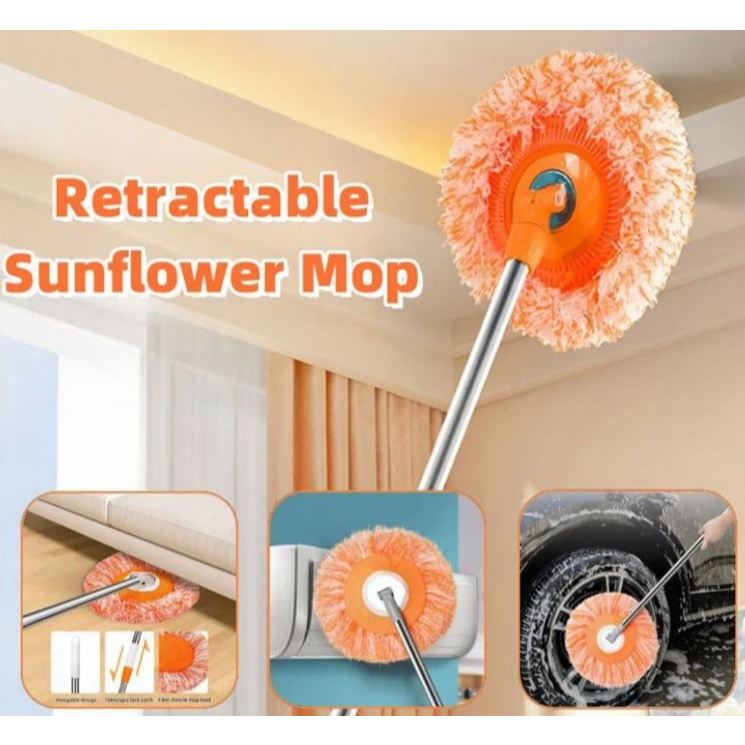 Adjustable Sunflower Mop Dust Mop Microfiber Mop Head Ceiling Fan ...
