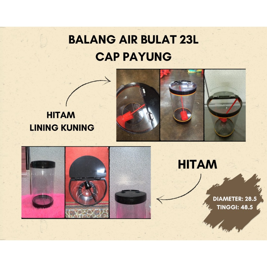 BALANG AIR BULAT 23 LITER CAP PAYUNG BALANG AIR NIAGA | Shopee Malaysia