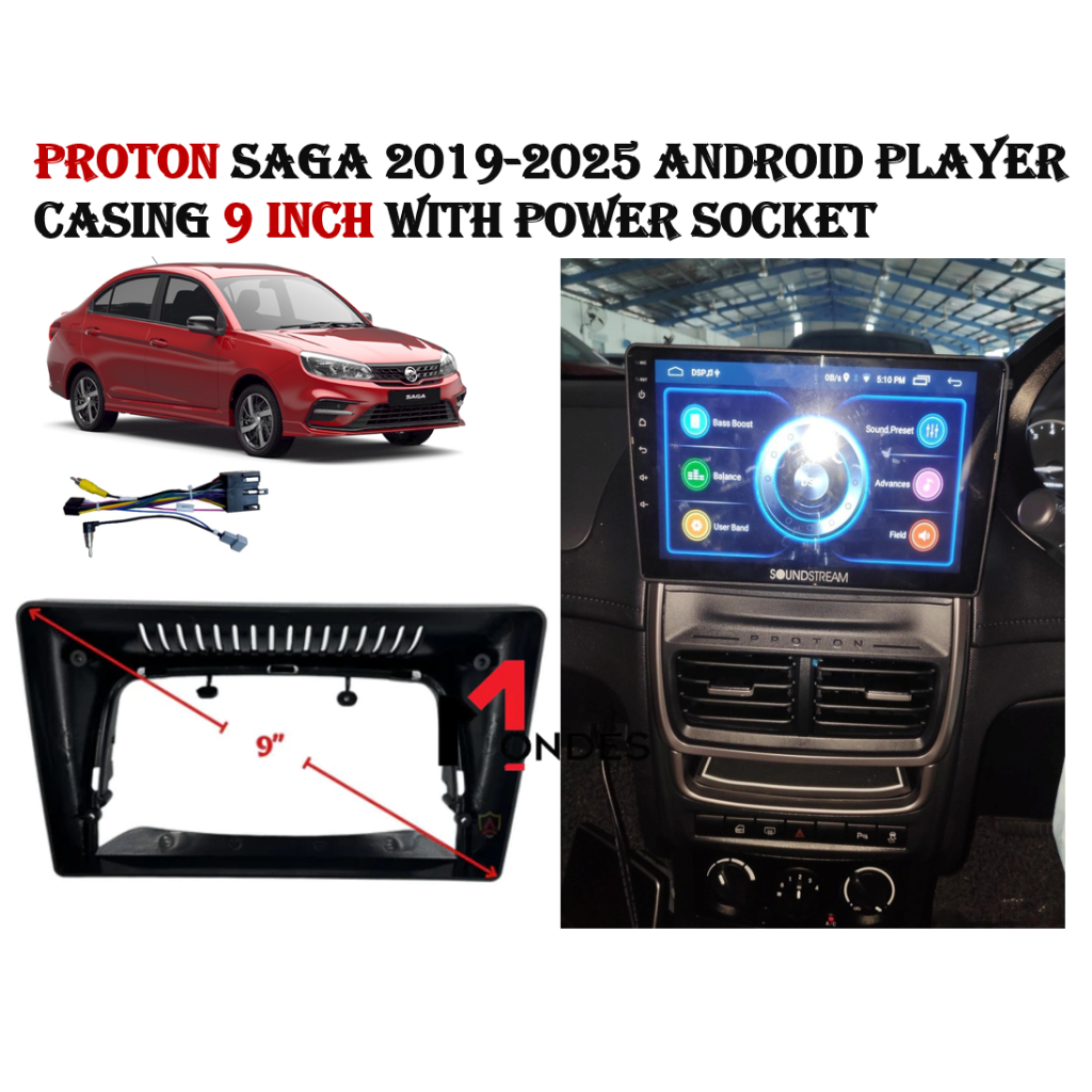 Android Player Casing 9" Proton Saga MC2 2019-2025 (Small)(High / Low ...