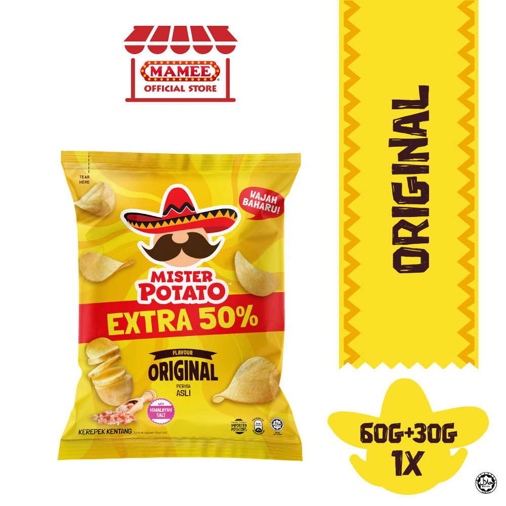 Mister Potato Chips - Original (60g x 1 pack) [Extra 50%] | Shopee Malaysia