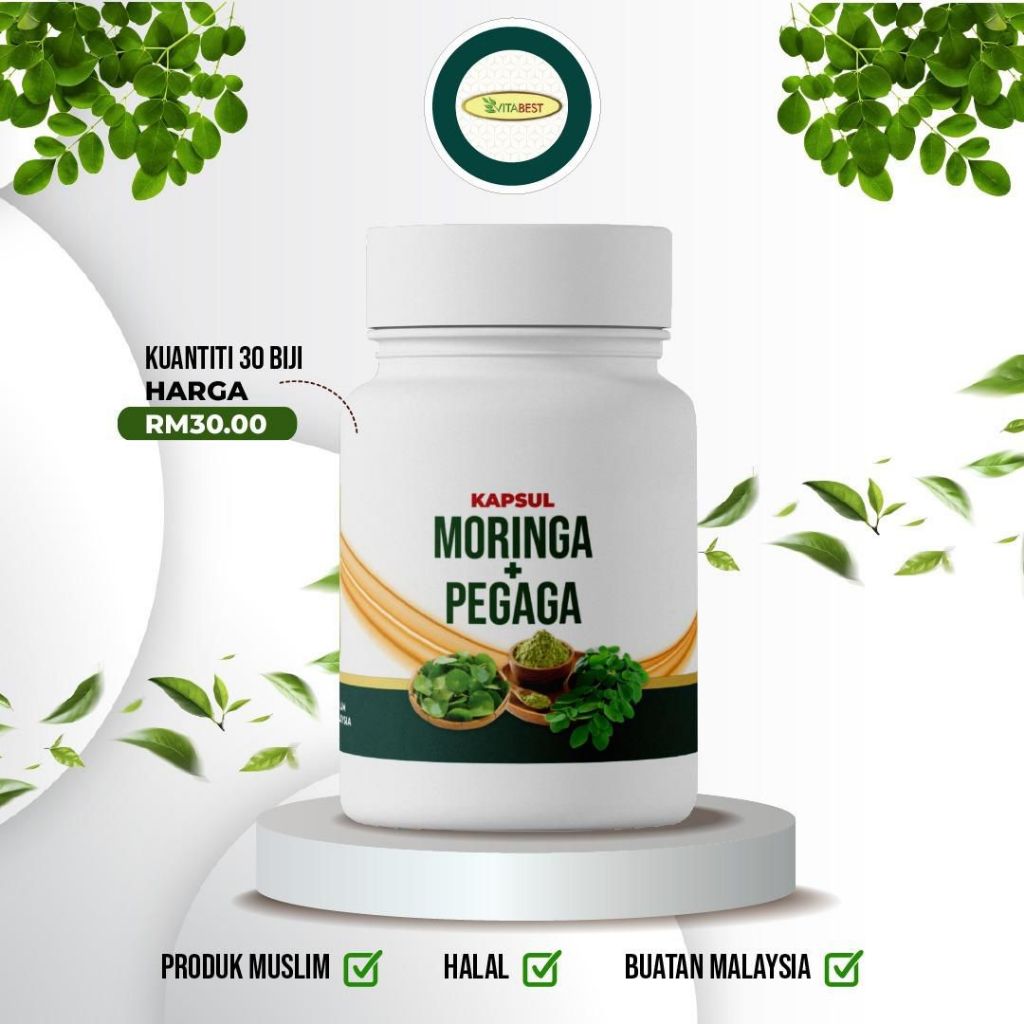 K.MORINGA PLUS ( + ) PEGAGA 30 BIJI/BOTOL | Shopee Malaysia