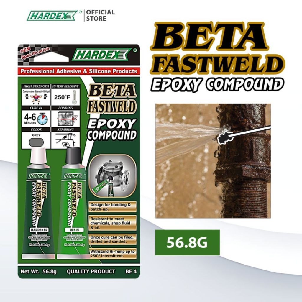 HARDEX Beta Fastweld Epoxy Compound (56.8g) BE-4 | Shopee Malaysia