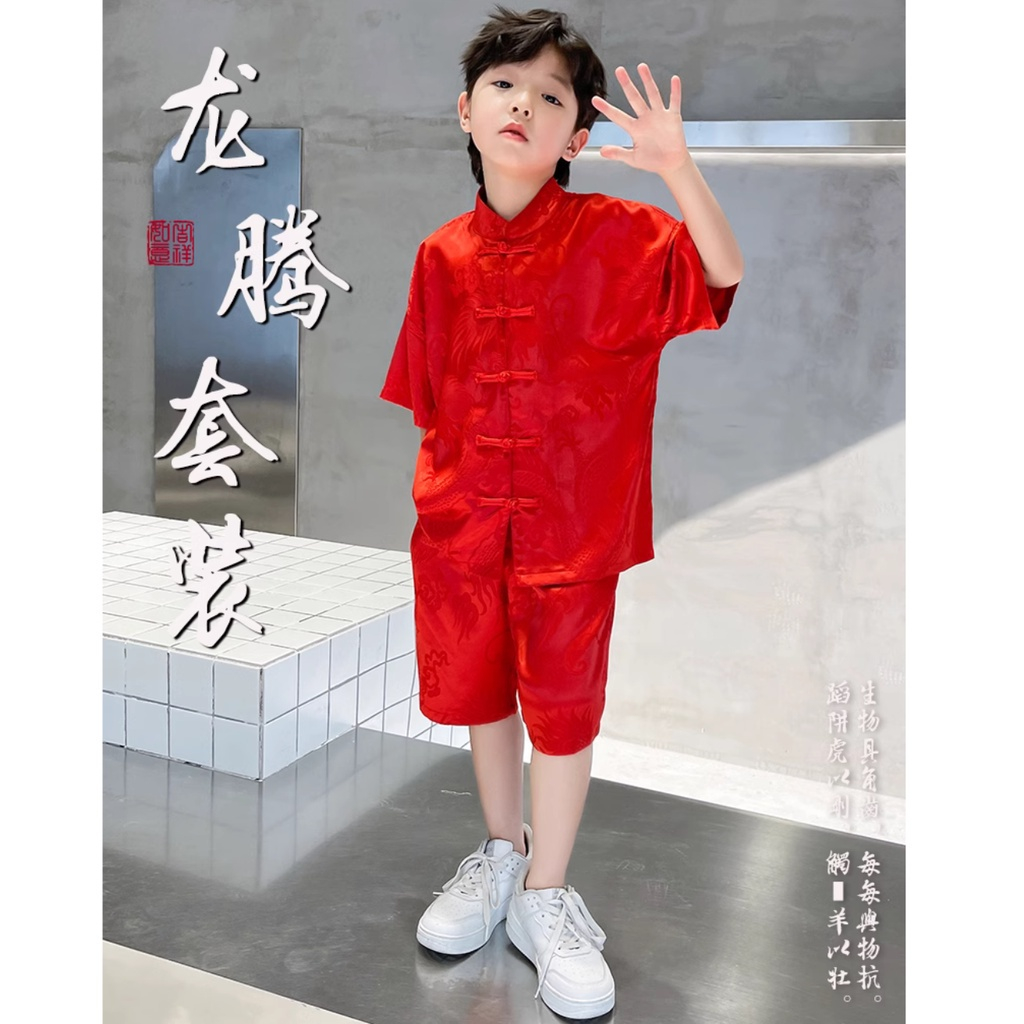 HI5BABY Chinese Red Tang Suit Satin Embroidery Traditional CNY Clothes ...