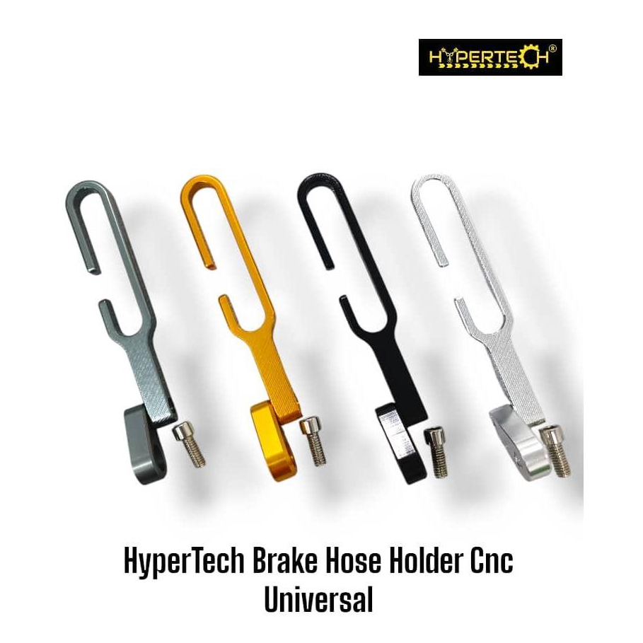 HYPERTECH BRAKE HOSE HOLDER CNC UNIVERSAL SILVER GREY BLACK GOLD ...