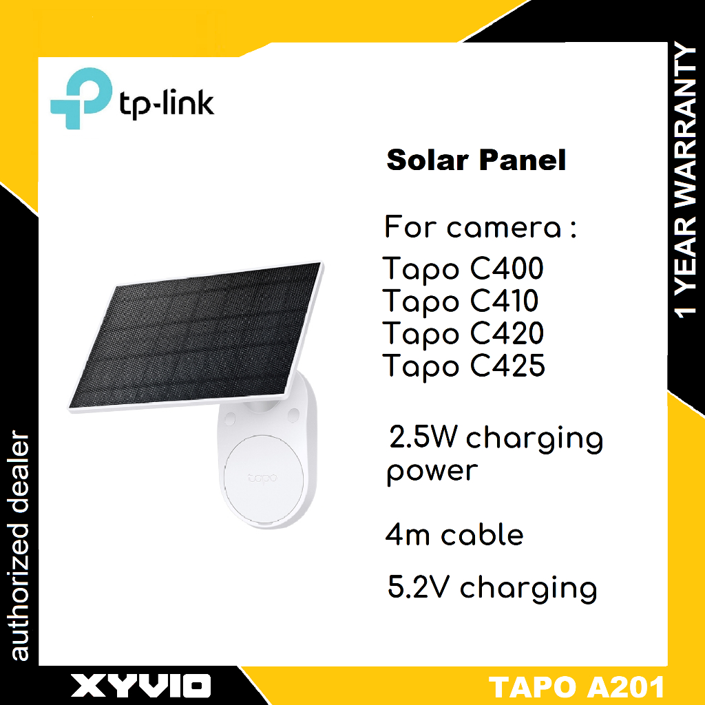 TP-LINK Tapo A201 Solar Panel for Tapo C400, Tapo C410, Tapo C420, Tapo ...
