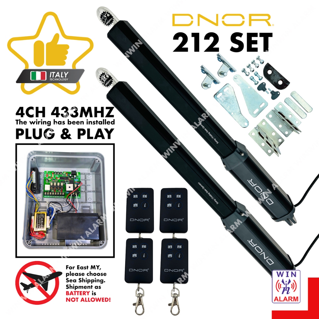 DNOR AUTOGATE A4 PANEL D'nor 212 Premium set 24VDC Heavy Duty Swing and ...