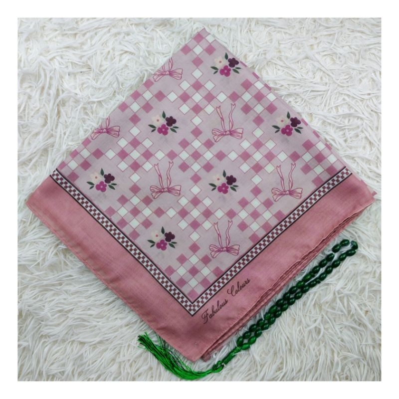 Riben - Tudung Bawal Cotton Printed Bidang 45 + Babyseam + Ziplock ...