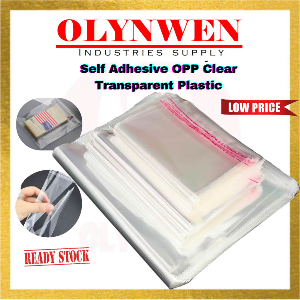 OPP Self Adhesive Plastic Bag / Transparent OPP Plastic Bag With Tape ...