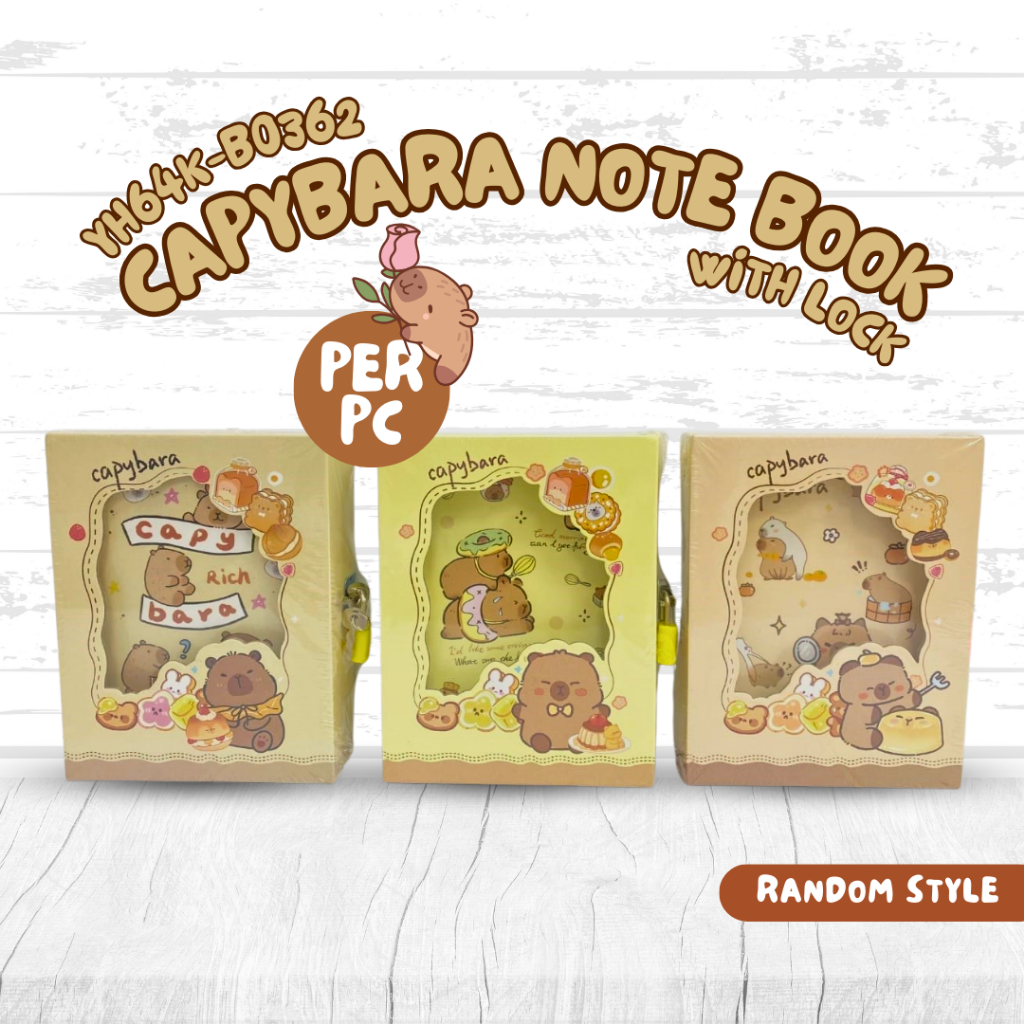 CAPYBARA NOTE BOOK WITH LOCK (YH64K-B0362) / Buku Nota / Jurnal / Diari ...