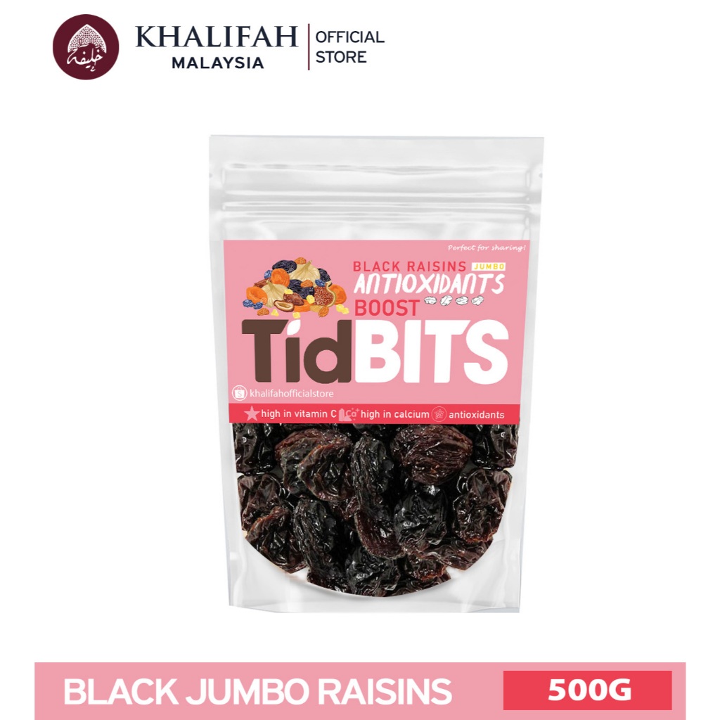 Tidbits Black Jumbo Raisins / Kismis Hitam Jumbo, Makanan Ringan - Food ...