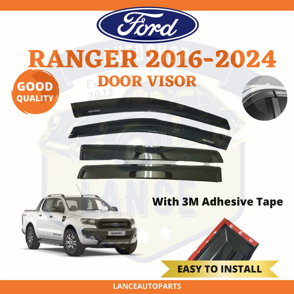 FORD RANGER T7/T8 2016-2020 Flat Door Visor (4pcs/set) Door Visor Air ...