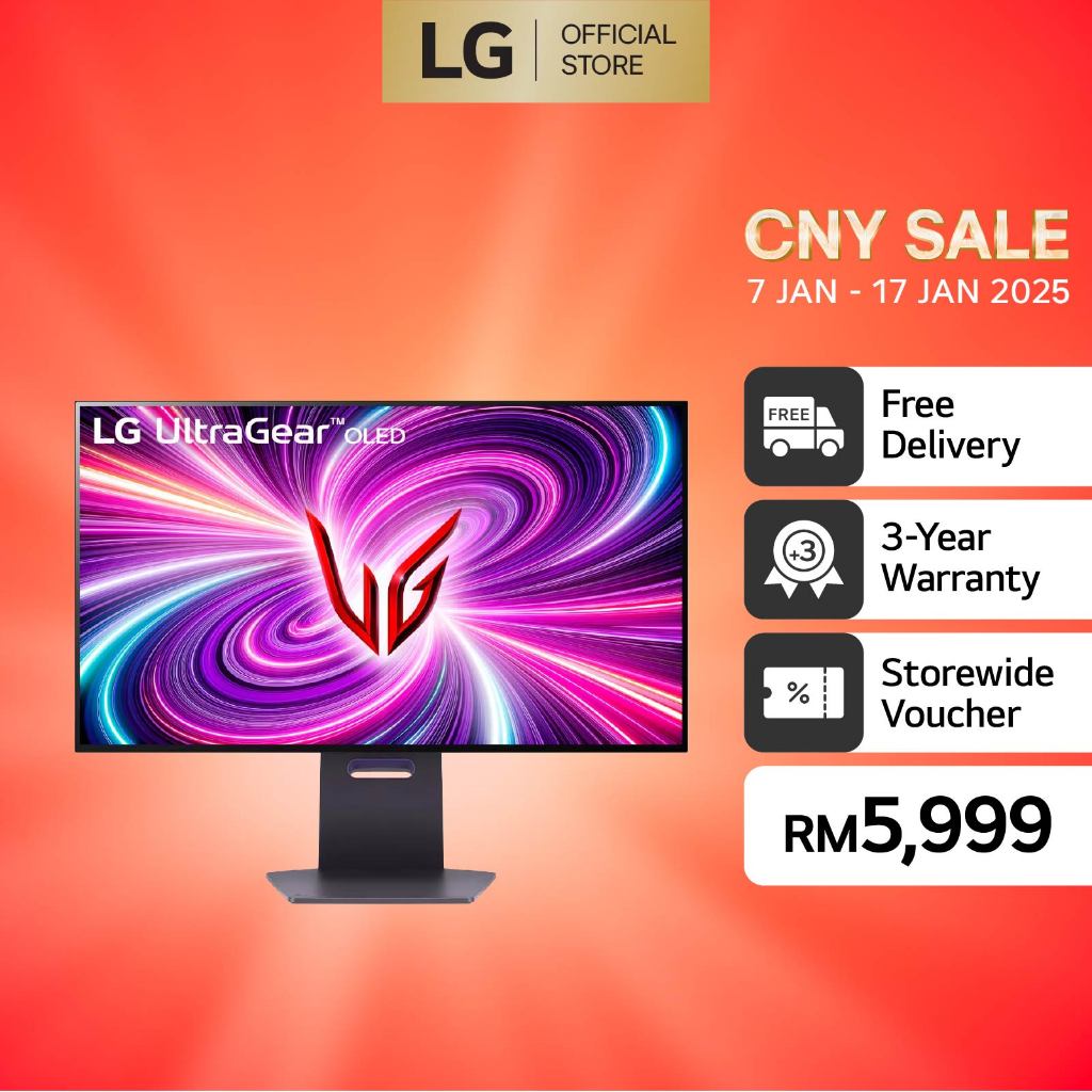 LG 32GS95UE-B 32'' UltraGear™ OLED Dual Mode UHD 240Hz and FHD 480Hz 0.03ms G-SYNC® Compatible ...