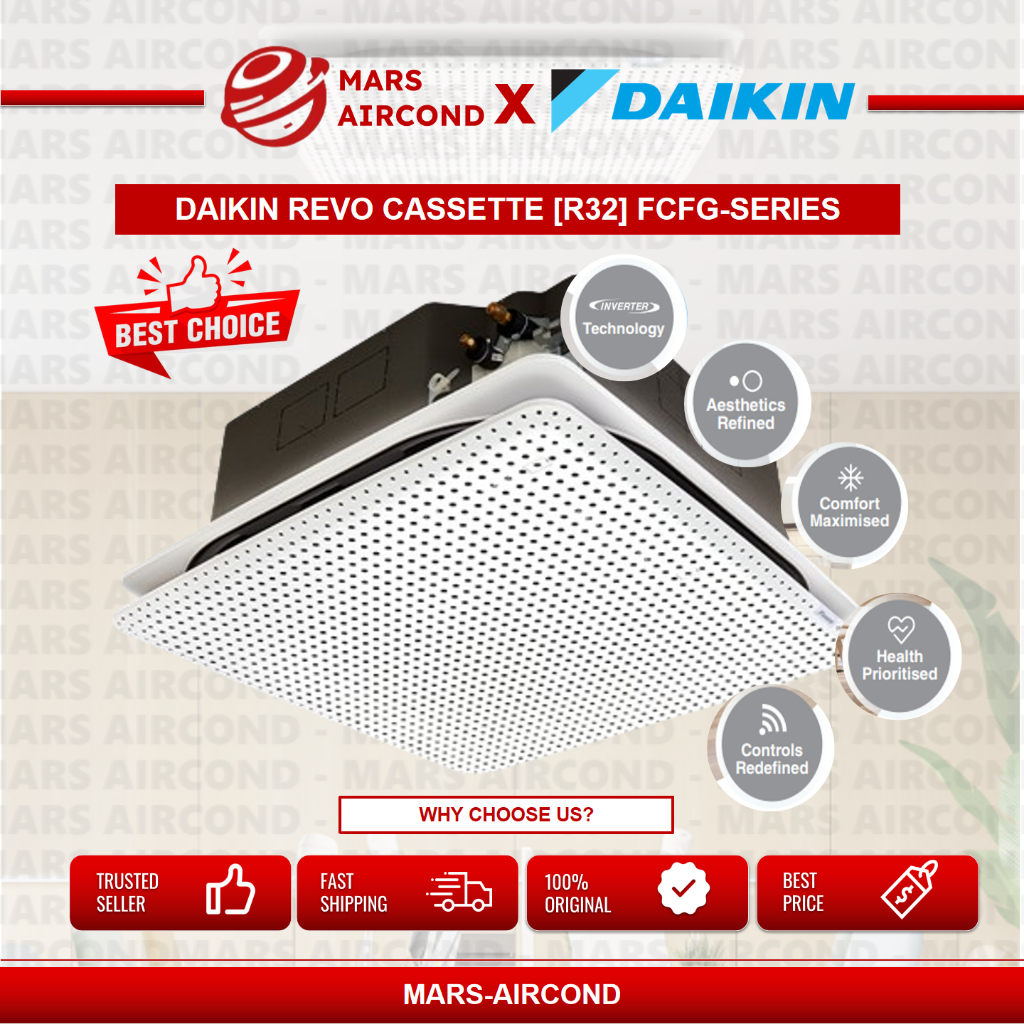 DAIKIN REVO Premium Surround Cassette Non Inverter / Inverter FCFV FCFG ...