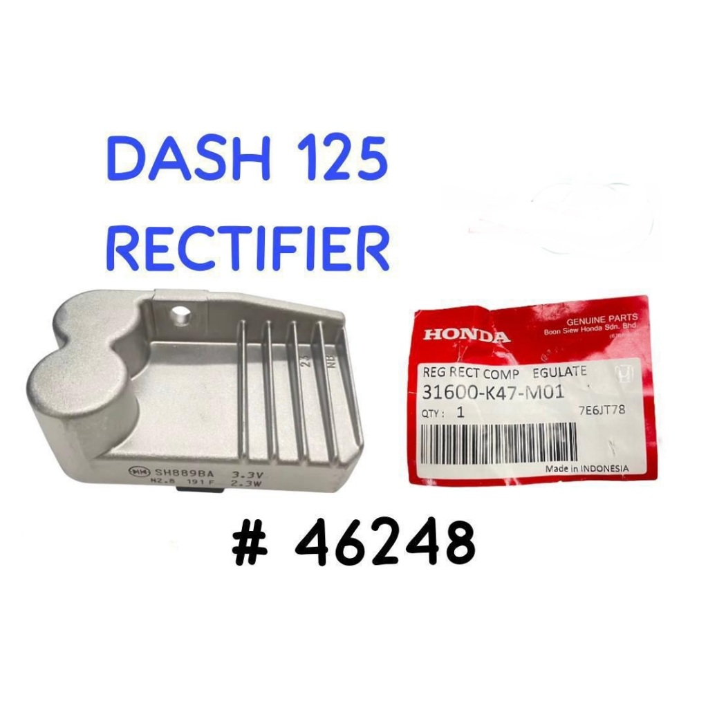 HONDA DASH125 DASH WAVE 125 FI W125 FI V2 RECTIFIER REGULATOR 31600-K47 ...