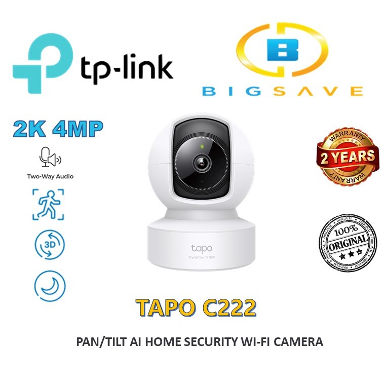 TP-LINK TAPO C222 PAN/TILT AI HOME SECURITY WI-FI CAMERA | Shopee Malaysia