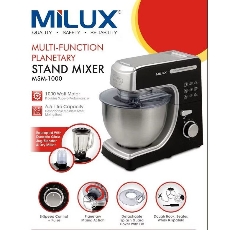 KHIND MILUX STAND MIXER 4.7L / 5L / 6.5L MPM-470 S / MSM-1000 506P ...
