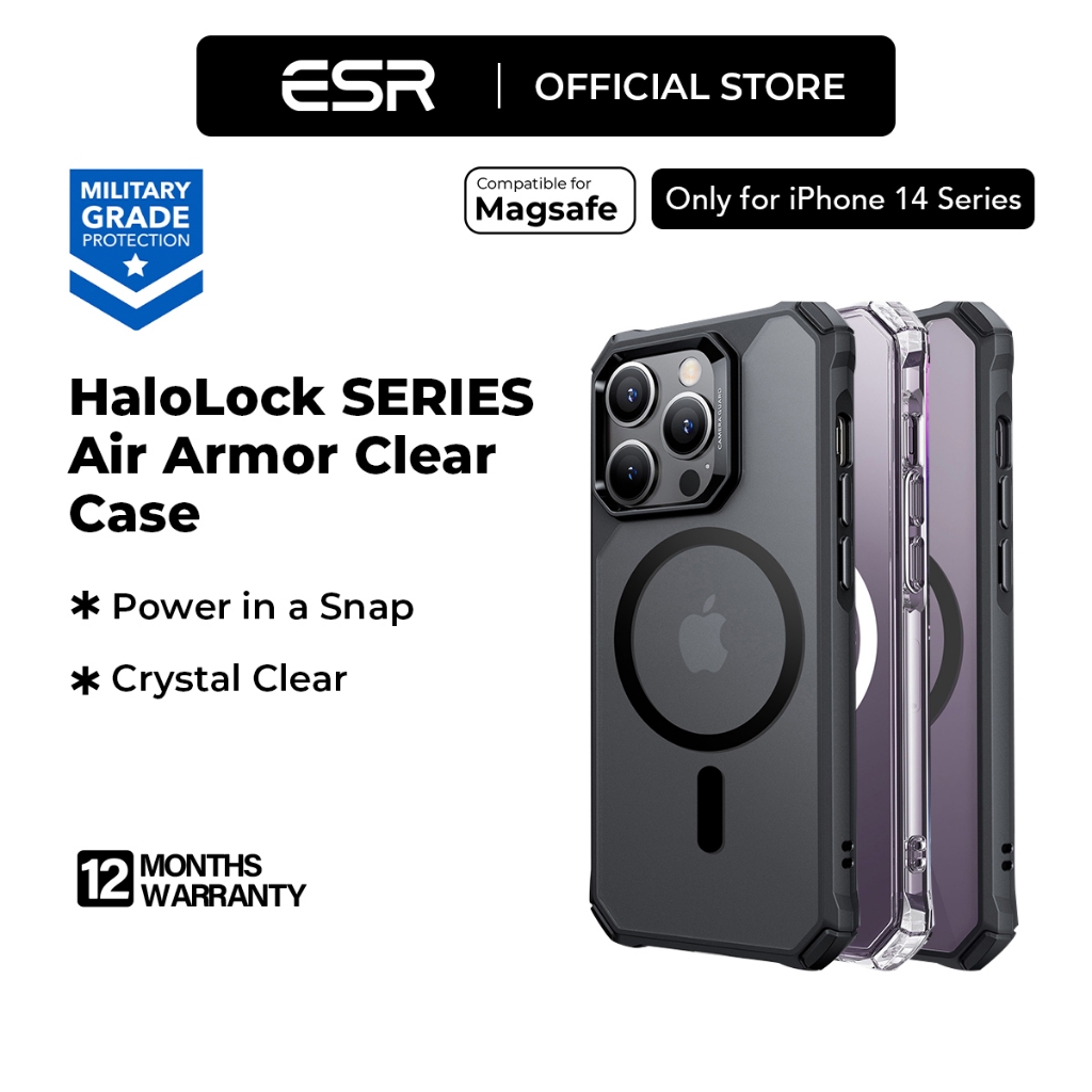 ESR Air Armor Series Clear Case with Halo Lock Ring For iPhone 13/14 ...