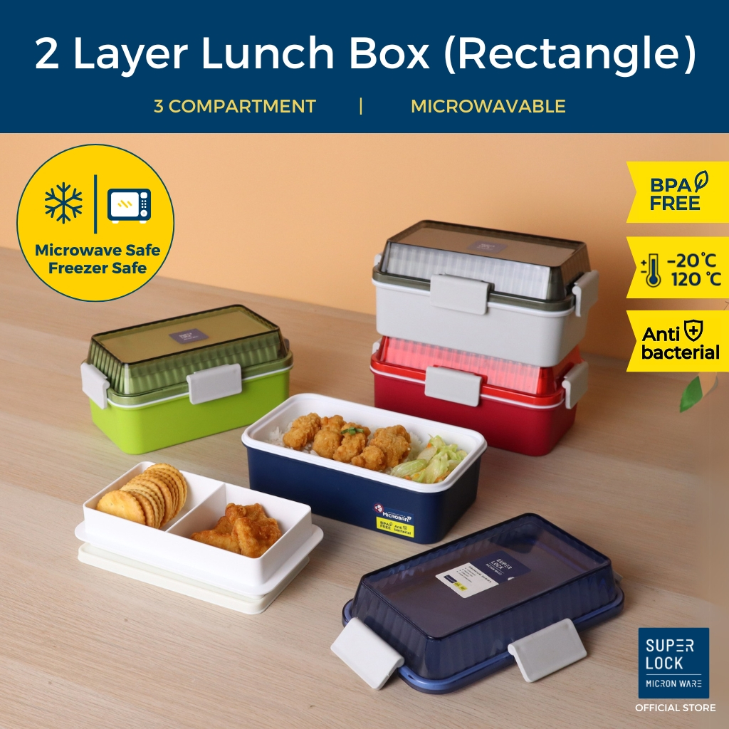 Super Lock 2-Layer Food Container (1300ml) | Shopee Malaysia