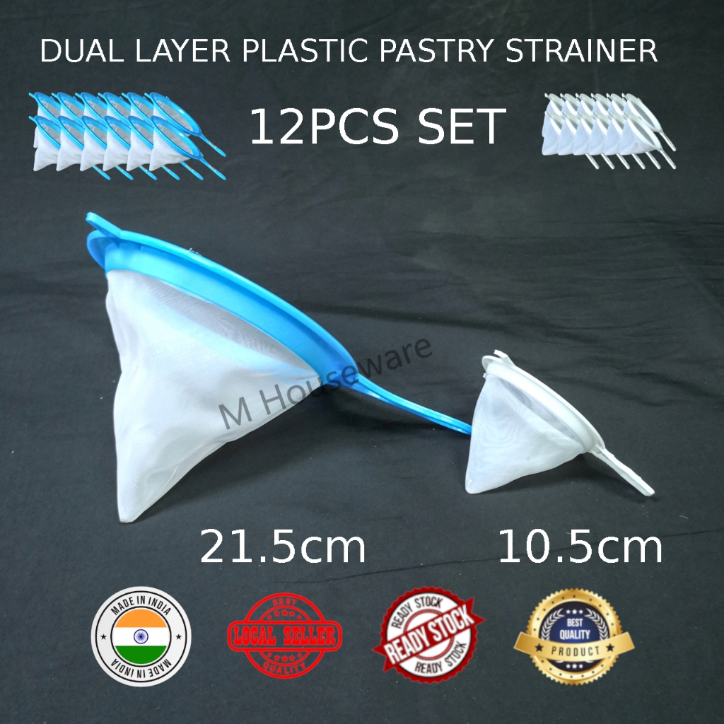 Pastry Mesh Strainer 12PCS SET Dual Layer Extra Fine Penapis Dua Layer ...
