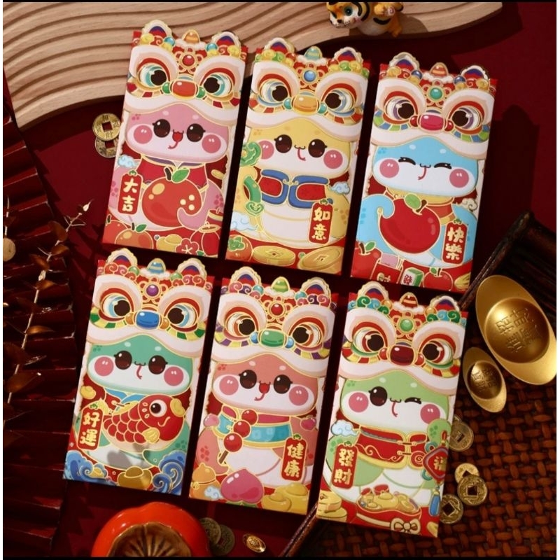 便宜卖 Cheapest Price 6封 2025 蛇年红包封 蛇年利是封 6pcs Year 2025 Snake Year Ang ...