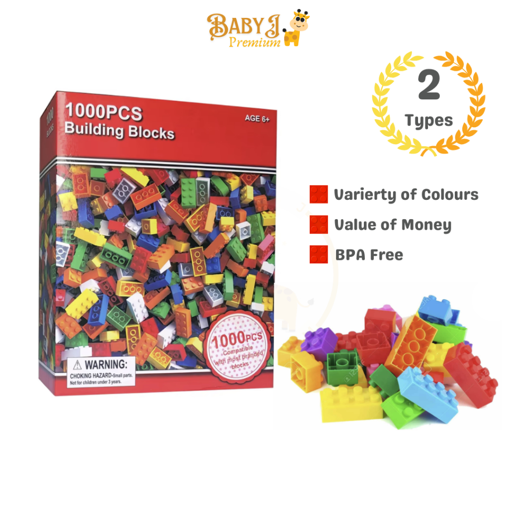 1000 | 500pcs Building Block Bricks Educational Creative Kids Toys Blok ...