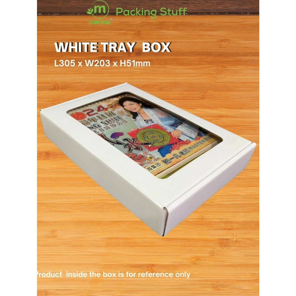 WHITE TRAY BOX WITH WINDOW 305MM X 205MM KOTAK DOORGIFT DIARI KOTAK ...