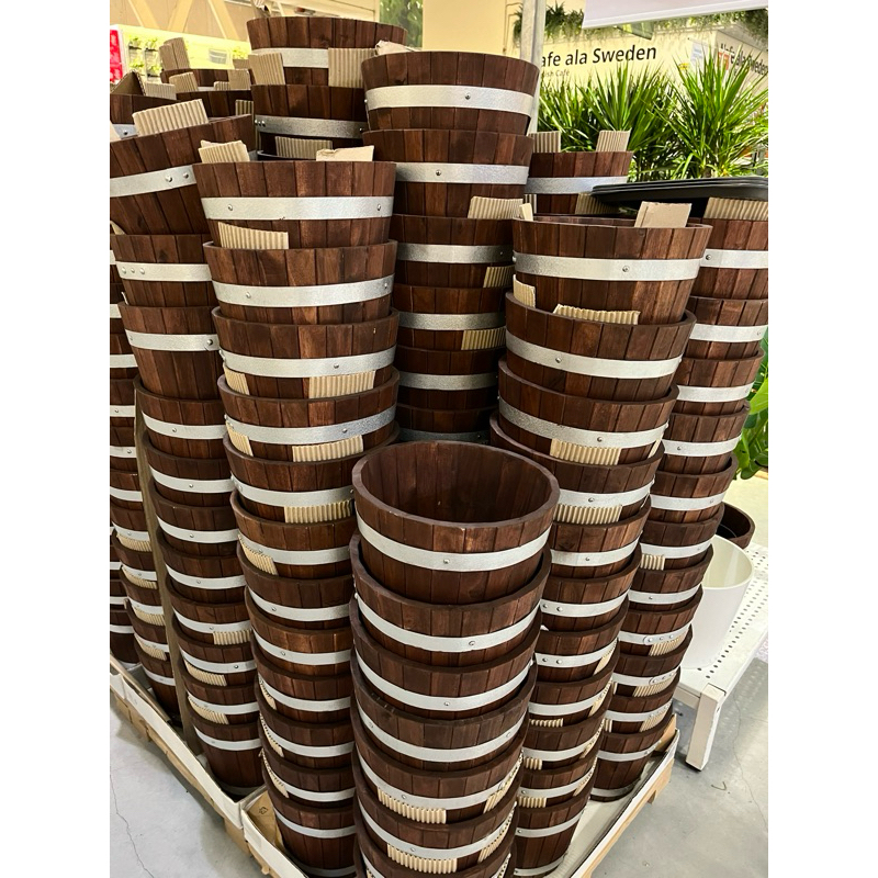 IKEA OGENMELON Acacia Wooden Pot Pasu Outdoor Indoor | Shopee Malaysia
