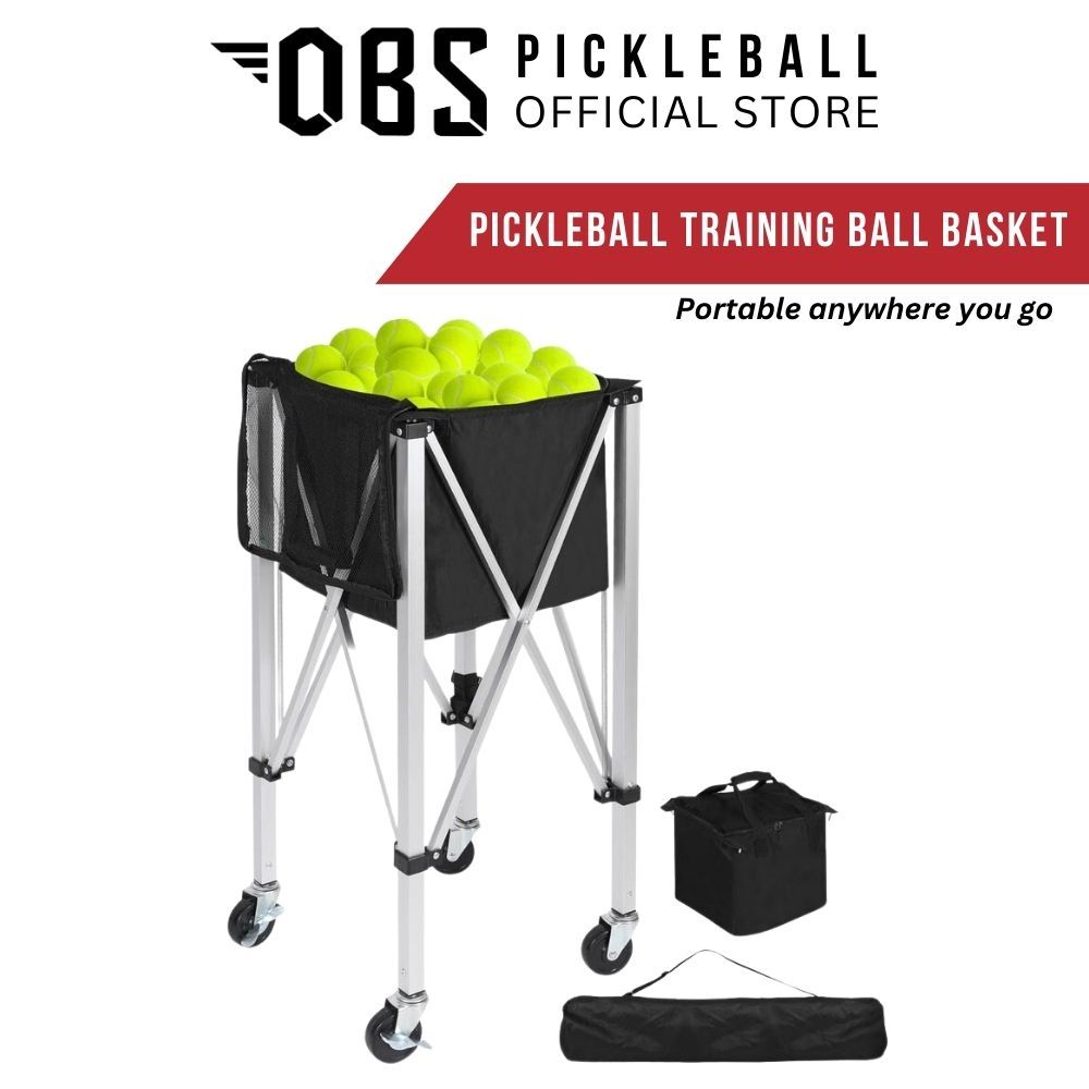 OBS Pickleball Basket Trolley Training Drills Tennis Ball Basket ...