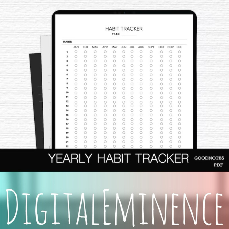 Yearly Habit Tracker 📅 Digital Habit Tracker for iPad, Routine Builder ...